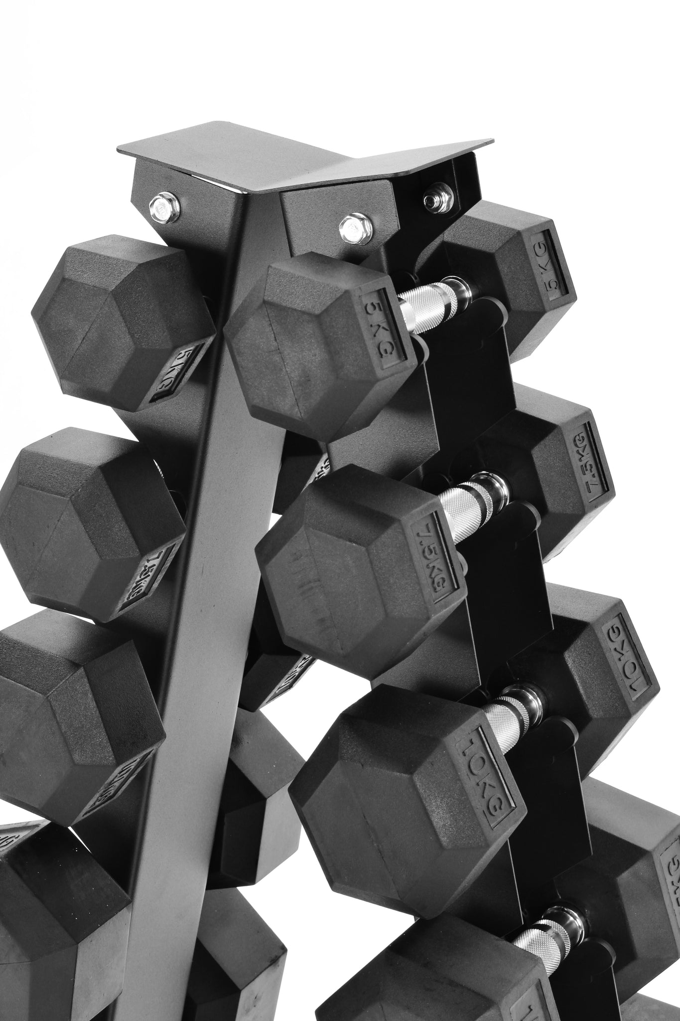 5kg-25kg Hex Dumbbell Set & 6 Tier Rack – Equipped Gym